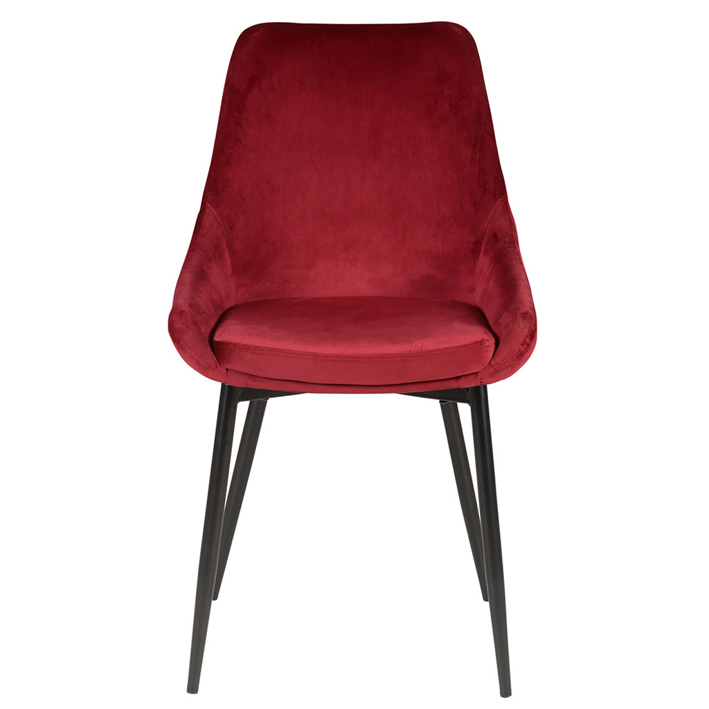 Chaise salle à manger en velours rouge - Ben | Fabrique de Styles