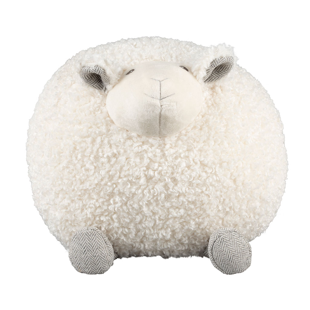 Deco mouton shaggy creme 30x30xh30cm polyester | Fabrique de Styles
