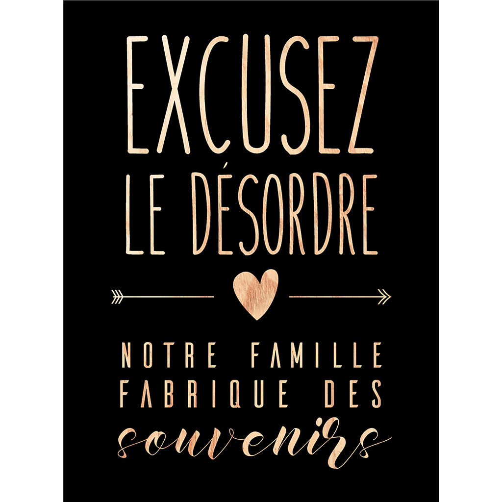 Decoration murale noir 30x40cm - wording desordre | Fabrique de Styles