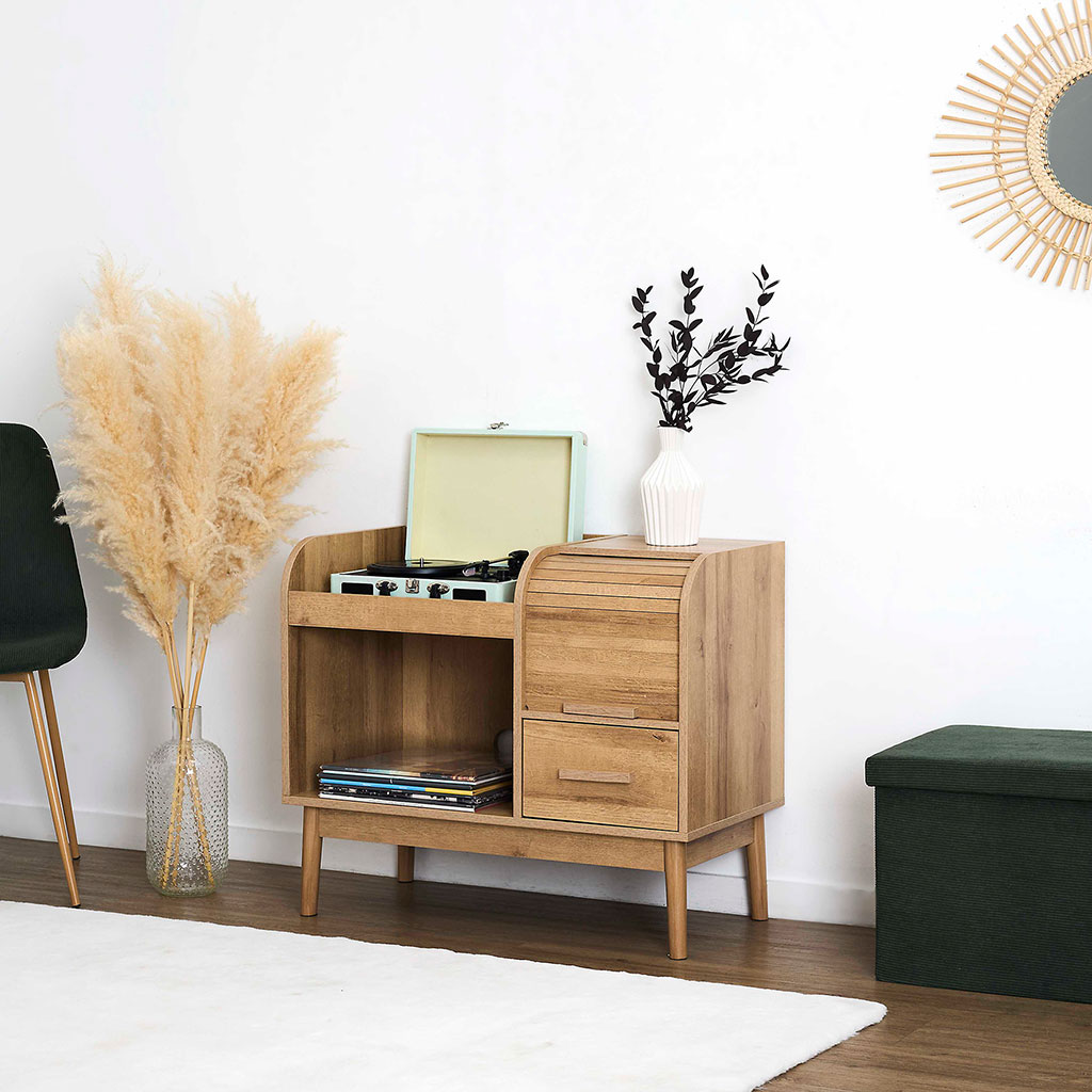 Meuble tourne-disque en bois h80cm - Tiphaine | Fabrique de Styles