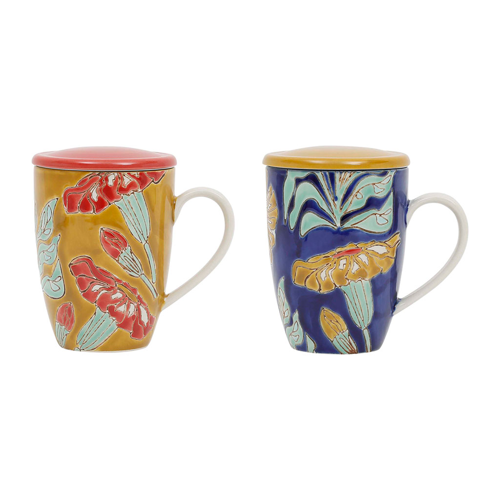 Tisanière en grès et inox multicolore 30cl - Flaura | Fabrique de Styles