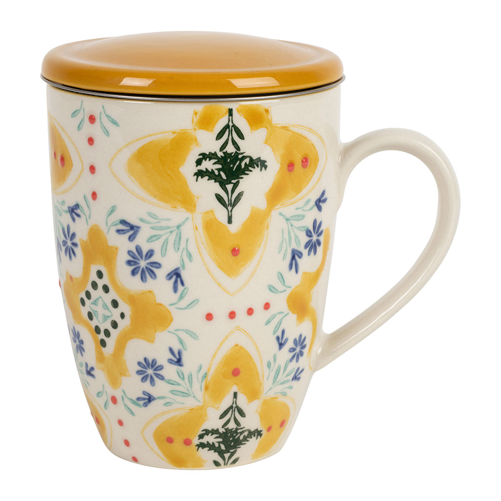 Tisanière en grès jaune avec filtre inox 30cl - Azulejo | Fabrique de ...
